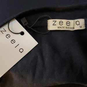 Zeela | Dresses | Nwt Zeela Black Tshirt Midi Dress With Rose ...